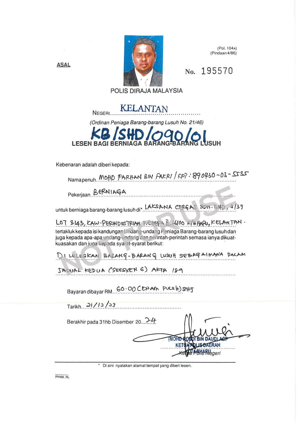 COMPLIANCE – LAKSANA CERGAS SDN BHD